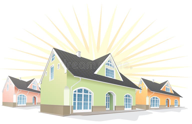 Residential Area,houses.Vector Stock Vector - Illustration of house ...