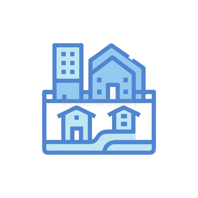 Residential Area Icon for Development Stock Image - Illustration of ...