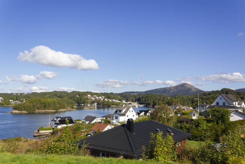 Residential Area in Norway with Villas by the Sea Stock Photo - Image ...
