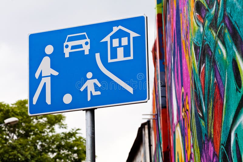 Residential area sign stock image. Image of sign, reflection - 72783107