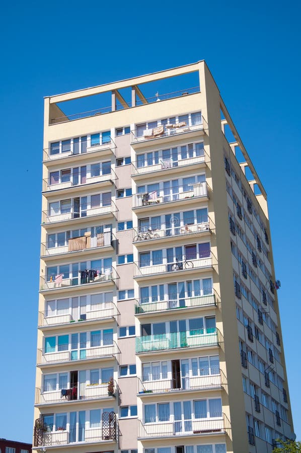 Residential Block on Housing Estate Stock Photo - Image of flat, home ...
