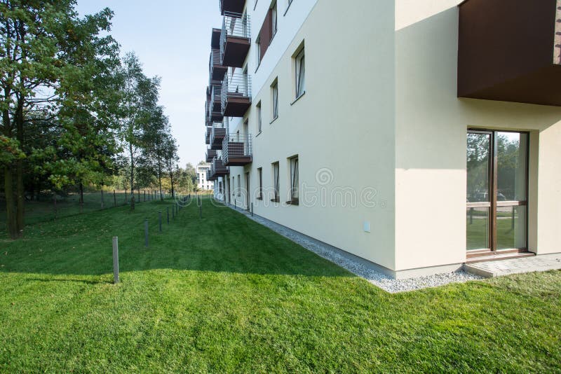 Residential Block in the Suburbs Stock Image - Image of house, condo ...