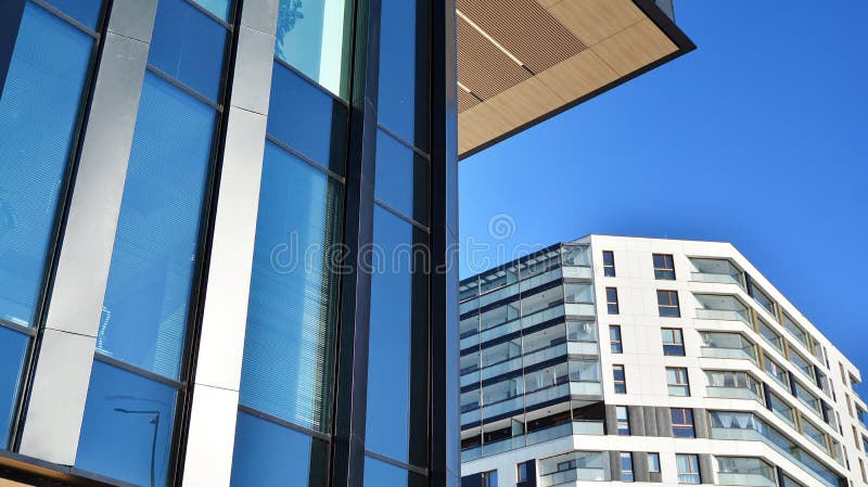 A Residential Building and an Adjacent Office Building. Stock Photo ...