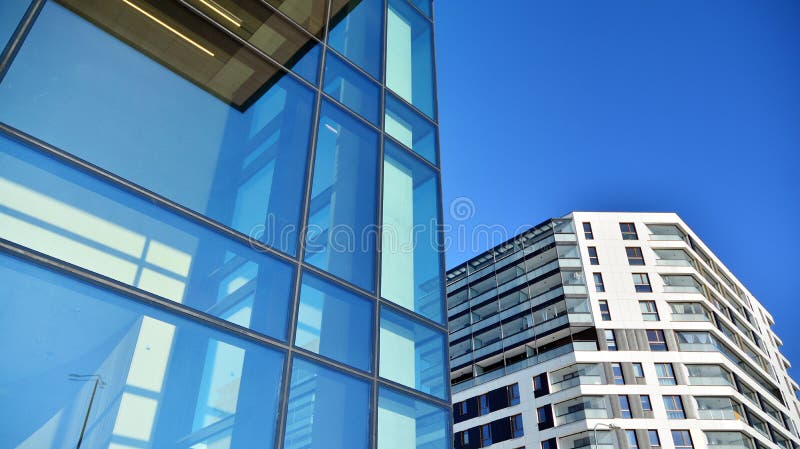 A Residential Building and an Adjacent Office Building. Stock Photo ...