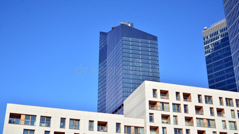 A Residential Building and an Adjacent Office Building. Stock Image ...