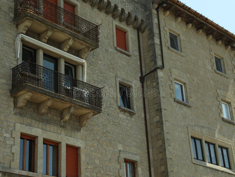 Residential Building with Balconies and Windows in City Stock Photo ...