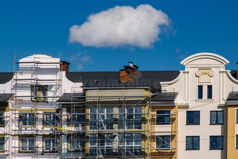 Residential Building Decoration Facade Stock Photo - Image of exterior ...