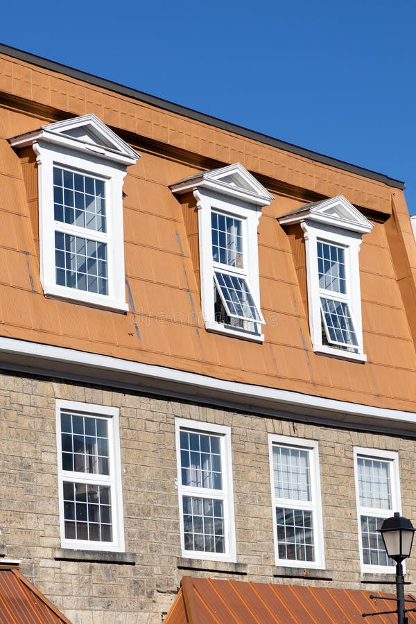 Residential Building Facade. Windows of an Old House Stock Image ...