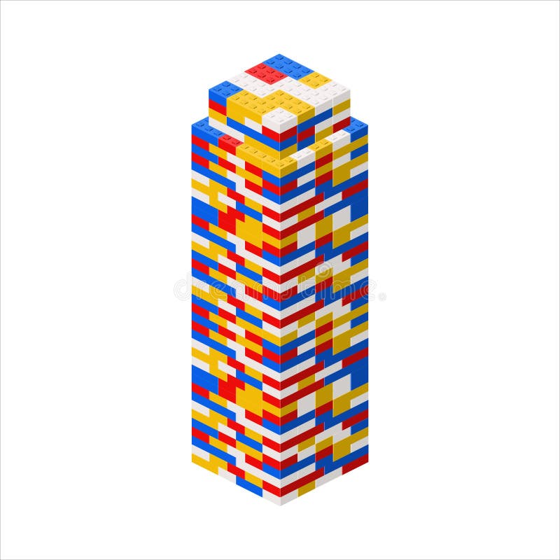 Residential Building Made of Plastic Bricks. Vector Stock Vector ...