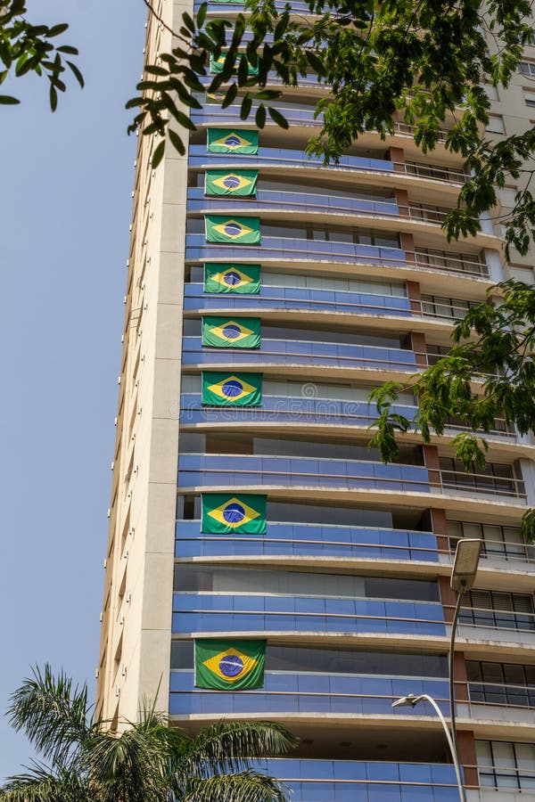 Brazilian Flags on the Windows. Editorial Photo - Image of nation, flag ...