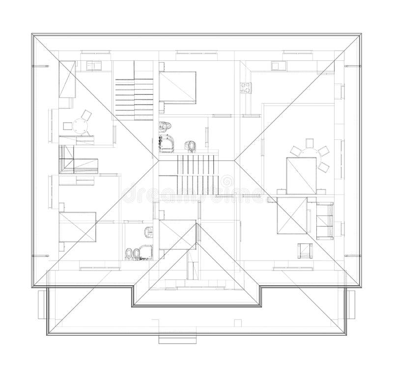 Residential Technical Drawing - Modern Home in 3D Render - Ai Generated ...