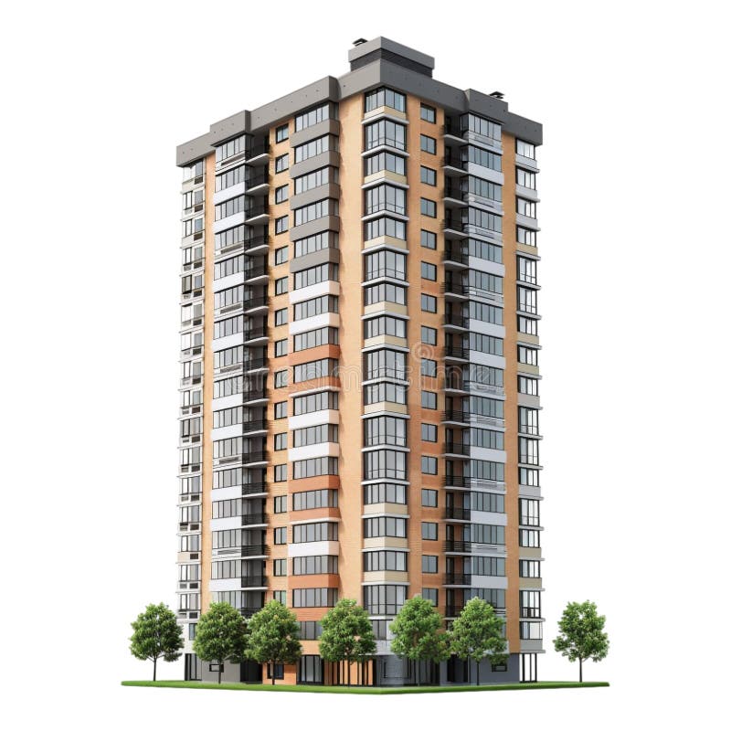 Residential Building on Transparent Background - Ai Generated Stock ...