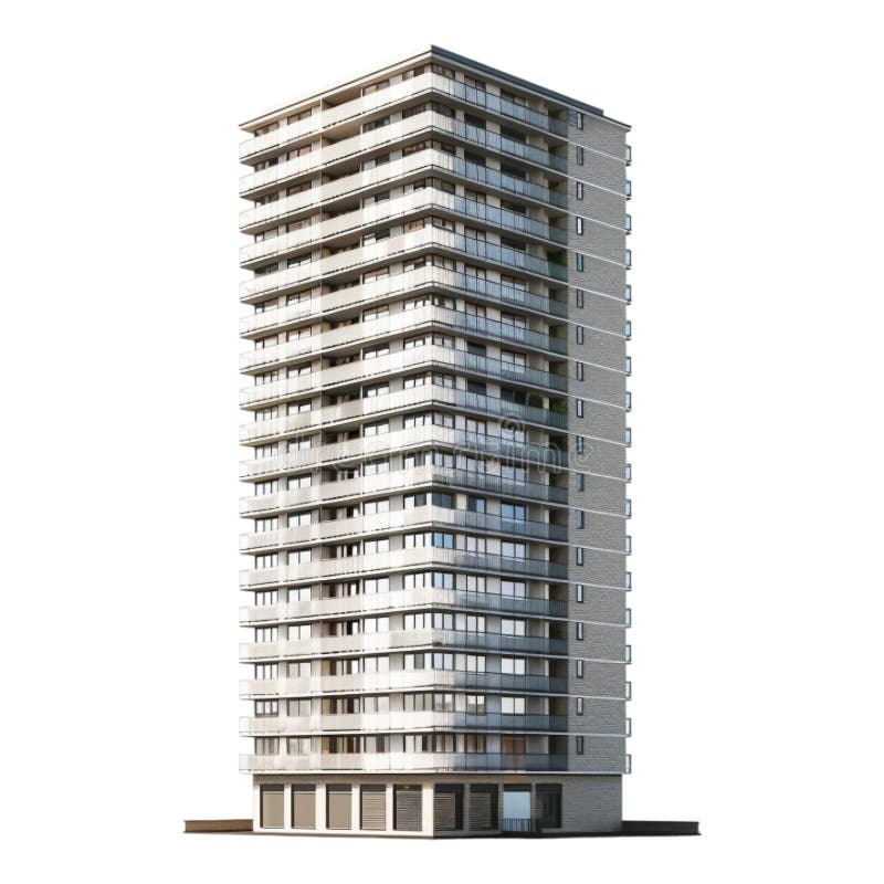 Residential Building on Transparent Background - Ai Generated Stock ...