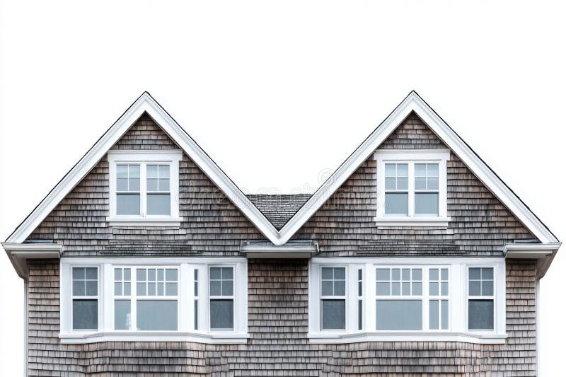 A Residential Building with Two Windows on the Facade, Accompanied by a ...