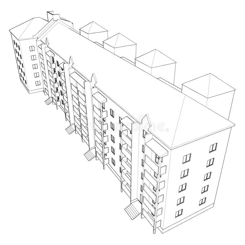 Skyscraper Residential Building Vector. Multi Apartment Building ...