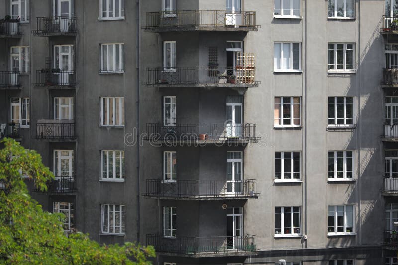 Residential Building. Vertical Patterns, Lines Stock Photo - Image of ...