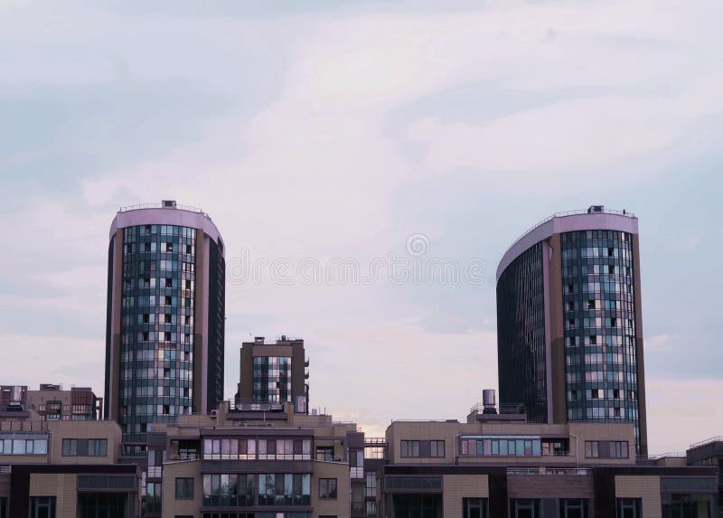Residential Buildings in a City Block Stock Image - Image of ...