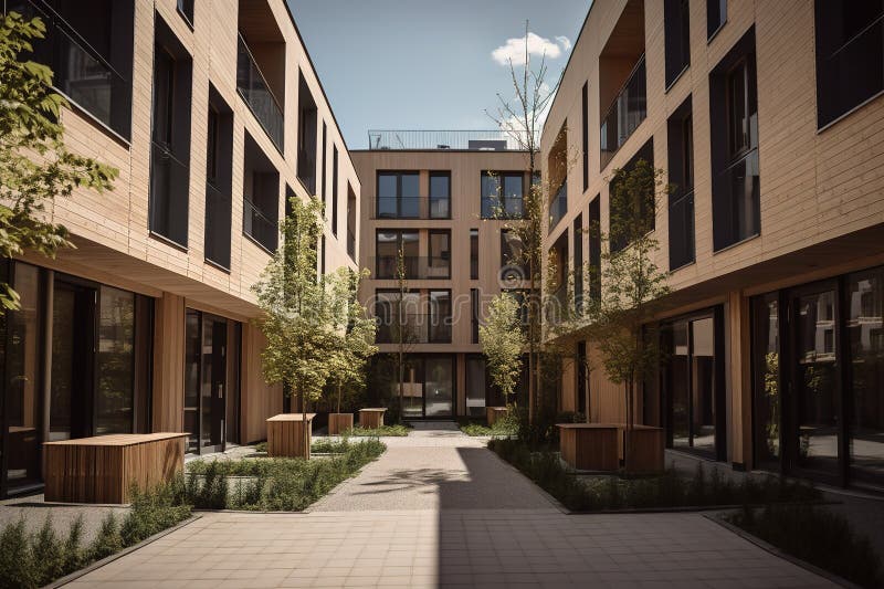 Residential Buildings Common Area. Urban Structures Stock Illustration ...