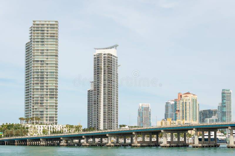 Residential Buildings on Miami Beach Stock Photo - Image of beautiful ...