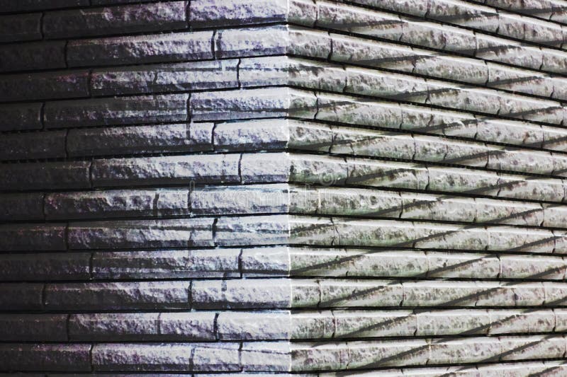 Residential Column Type, Gray Block Side Wall Stock Image - Image of ...