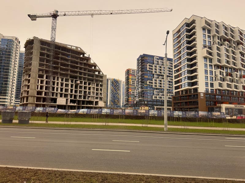 Residential Complex Minsk World. Modern Multi-Storey Residential ...