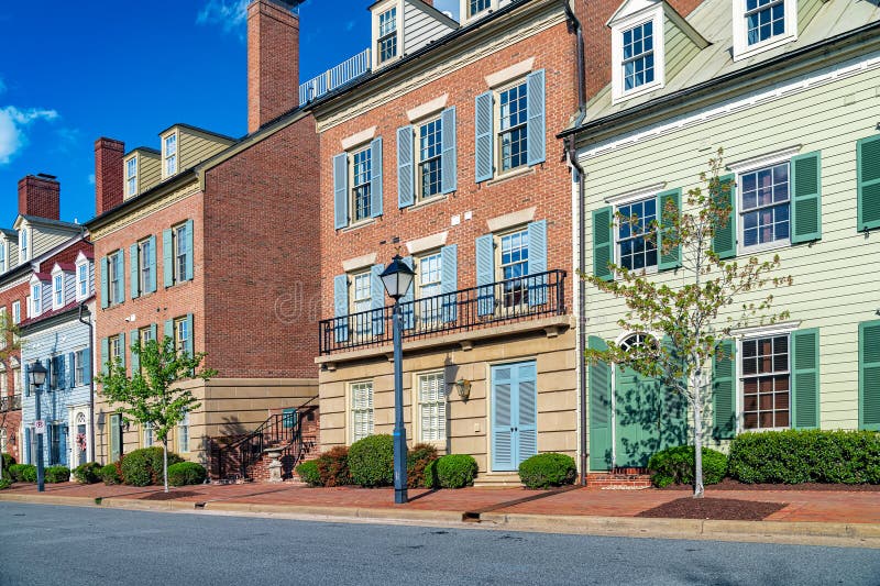 Residential Complex with Rows of Three-story Modern Brick Houses Along ...