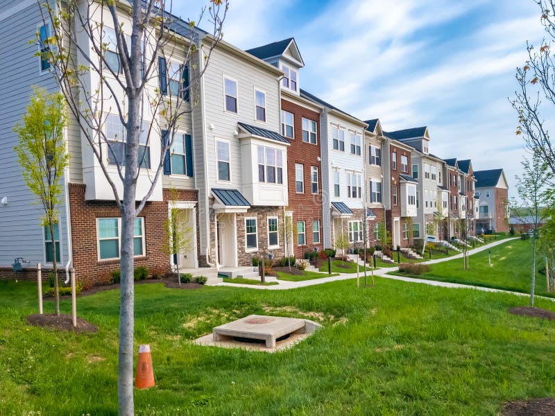 Residential Complex Three Story Modern Brick Homes Leesburg Virginia ...