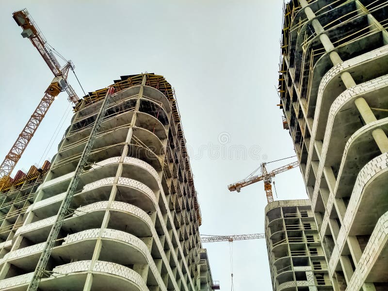 Residential Complex Under Construction with Cranes in the City 2030 ...