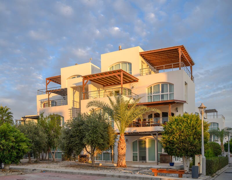 Residential Complex with a White House on the Island of Cyprus 3 Stock ...