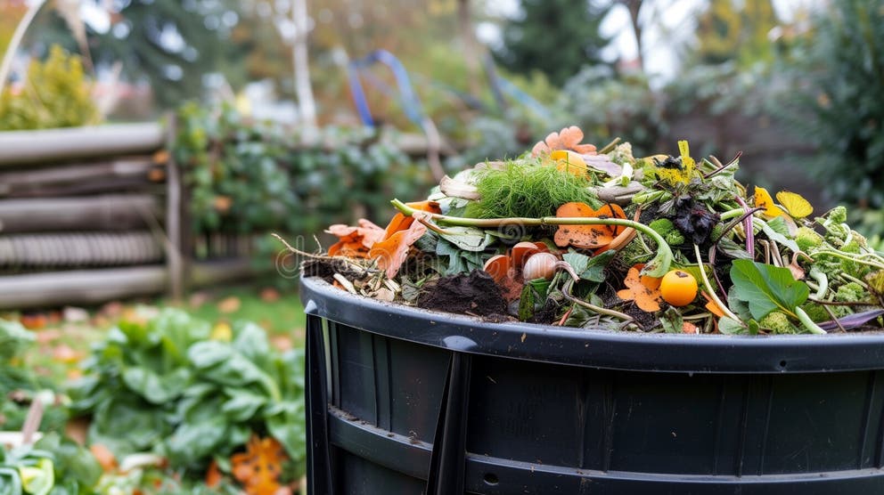 Residential Composting System in a Temperate Climate, Showcasing a ...