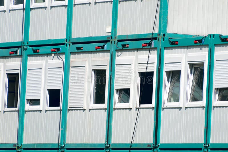 Residential Containers for Builders Stock Photo - Image of logistics ...