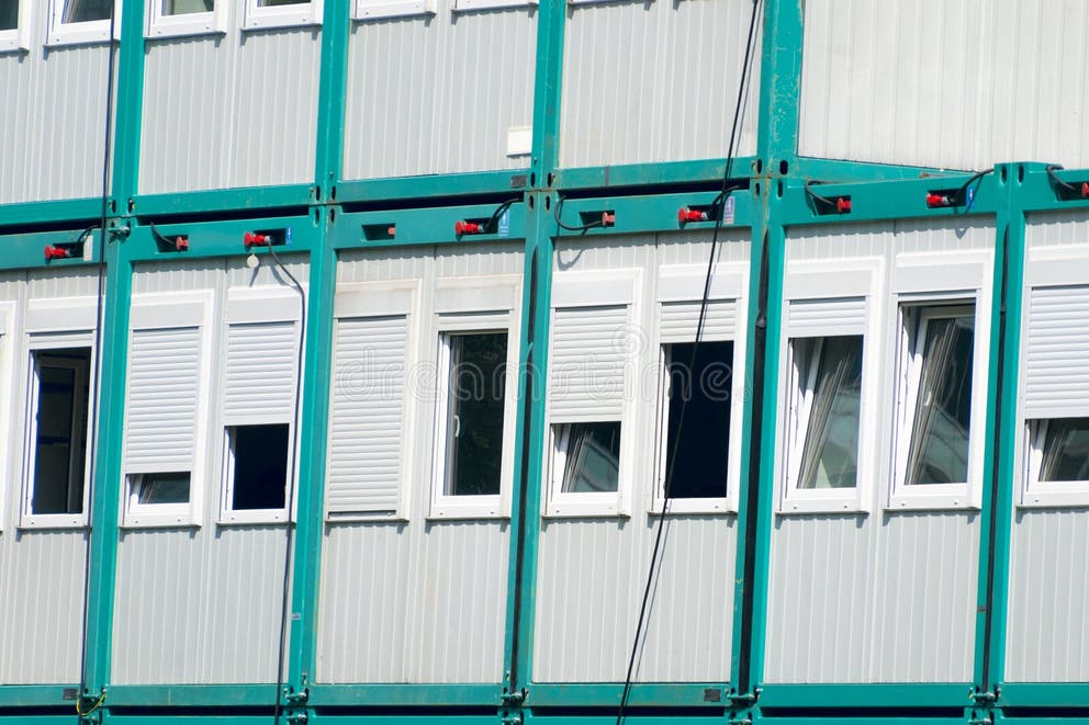 Residential Containers for Builders Stock Photo - Image of logistics ...