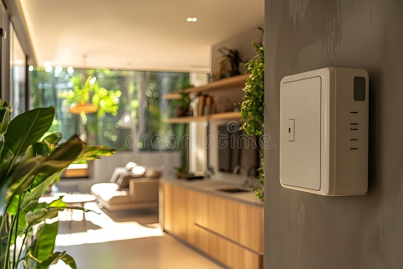 Electrical Panel Mounted on Wall in Modern Residential Living Area ...