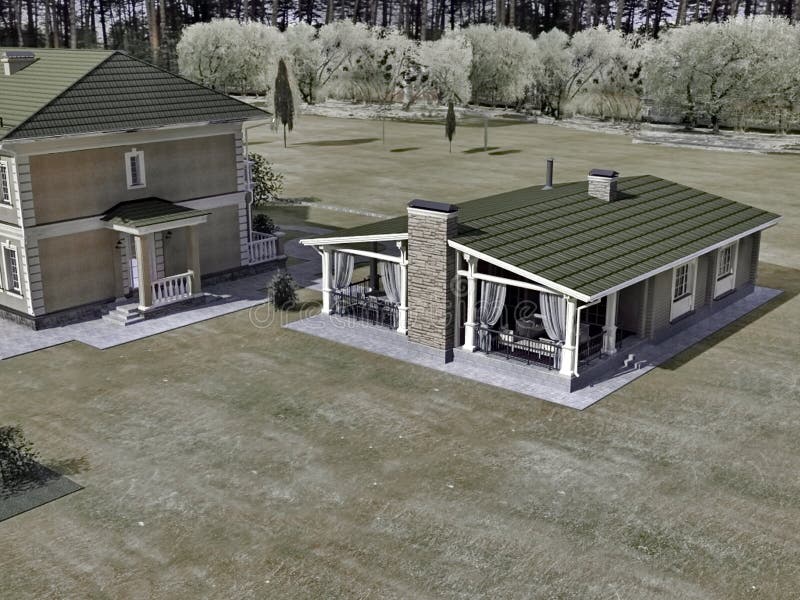 Residential Estate Complex stock illustration. Illustration of home ...