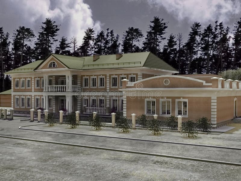 Residential Estate Complex stock illustration. Illustration of villa ...