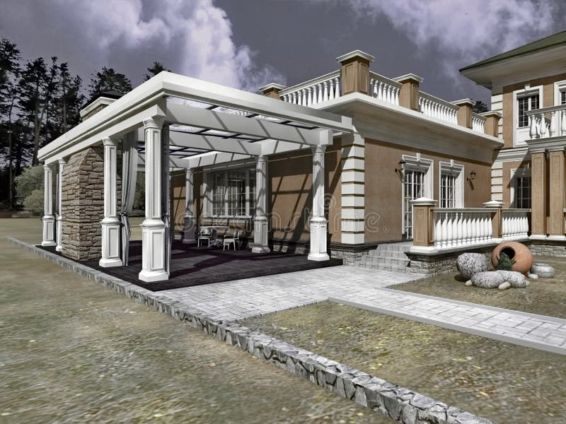 Residential Estate Complex stock illustration. Illustration of home ...