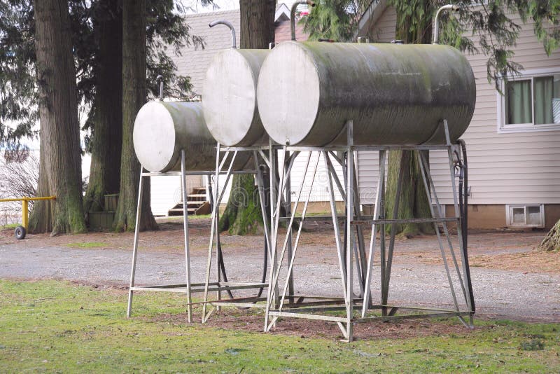 Residential Gasoline Storage Stock Image - Image of exterior, barrel ...