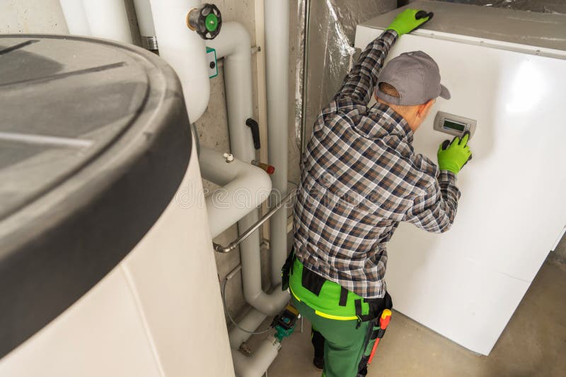 Residential Heating System Maintenance Procedure Stock Image - Image of ...
