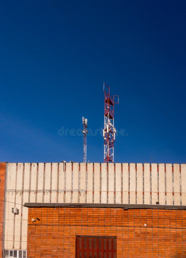 Residential Home with an Installed Cell Tower Stock Photo - Image of ...