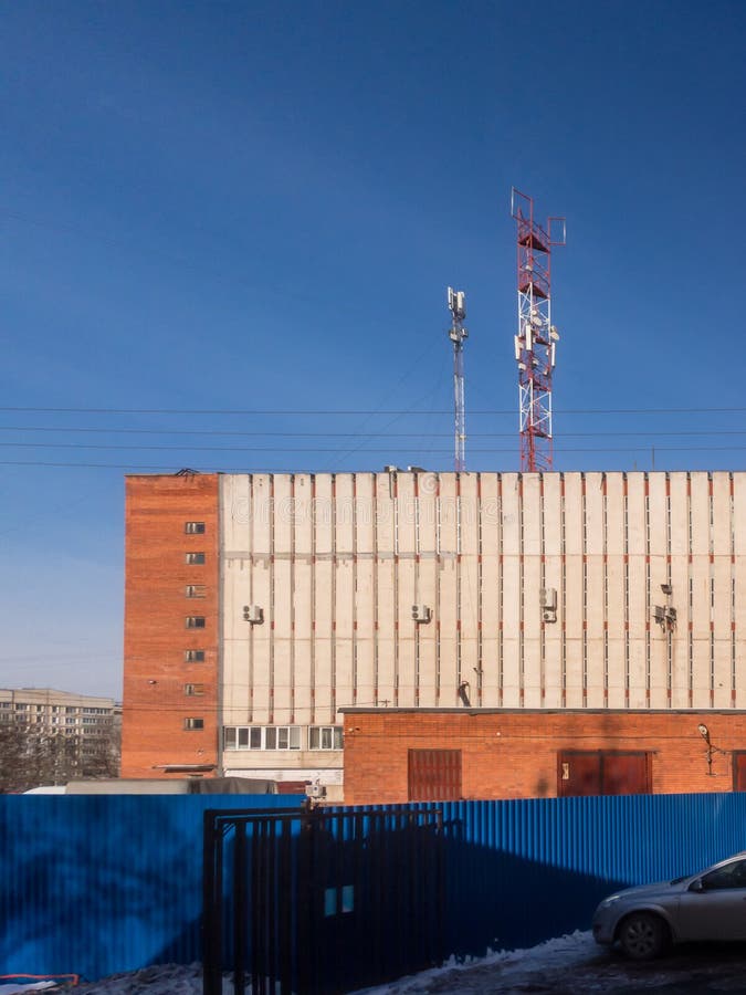 Residential Home with an Installed Cell Tower Stock Image - Image of ...