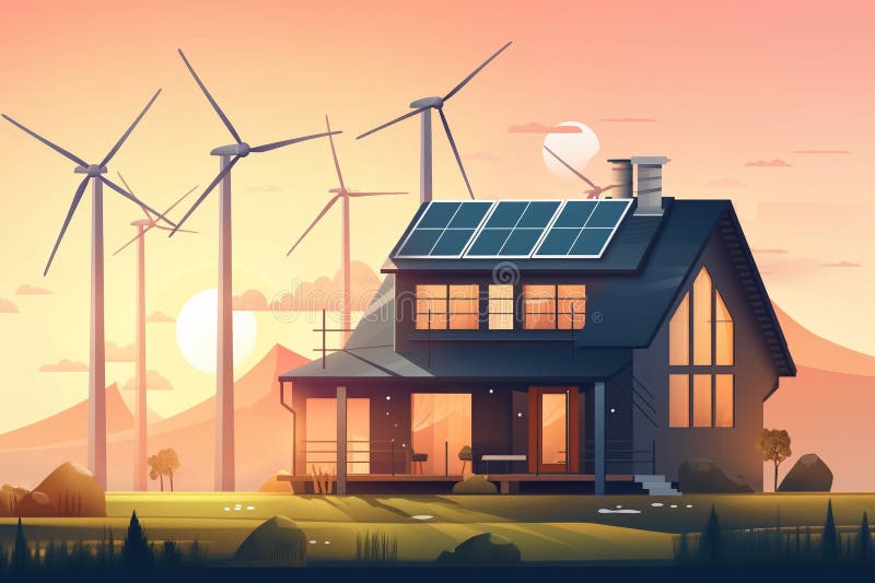 Residential Homes Powered By Renewable Energy Sources Such As Solar