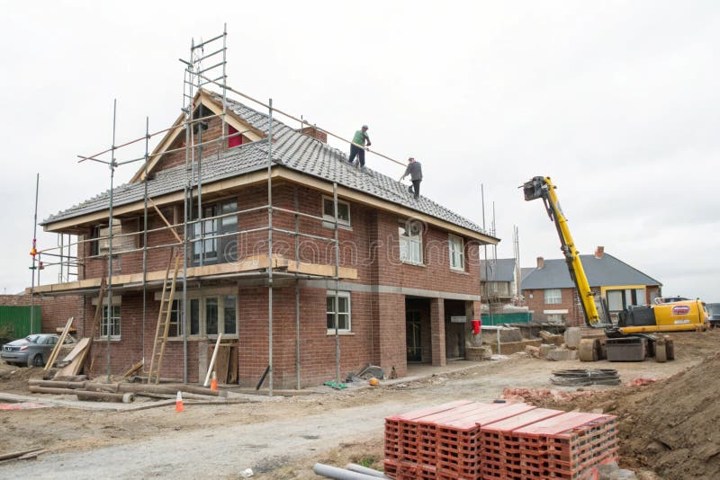 Residential House Construction Progress Stock Illustration ...