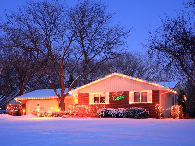 Residential house at night stock image. Image of house - 7484847