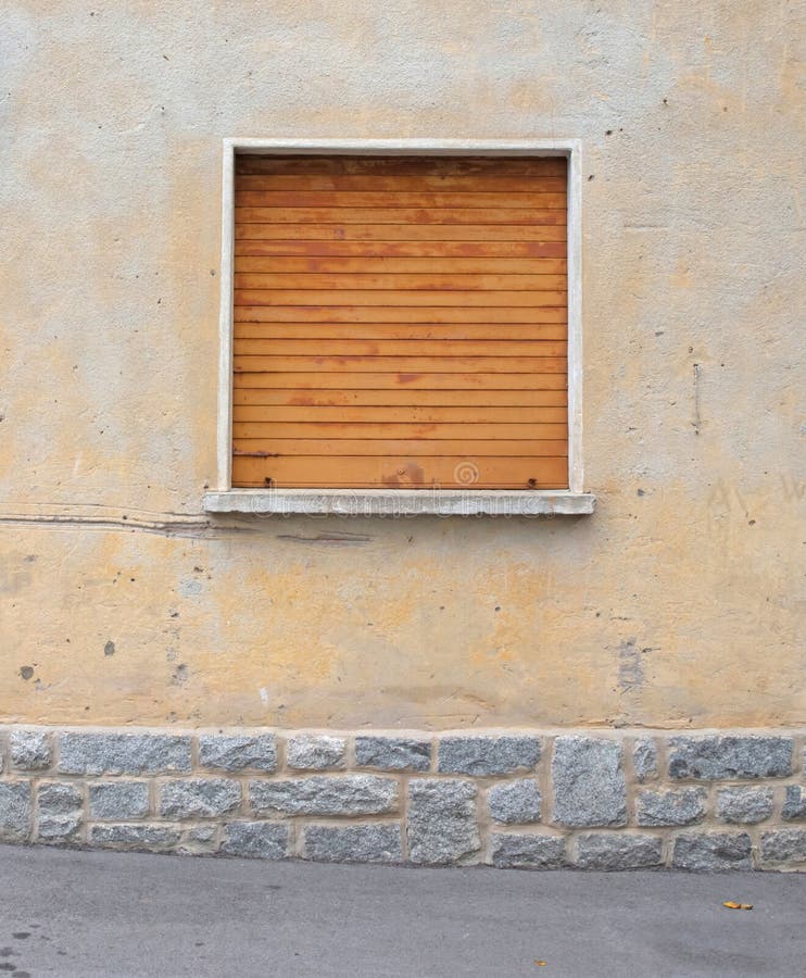 Residential House Protected by a Metal Shutter Stock Image - Image of ...