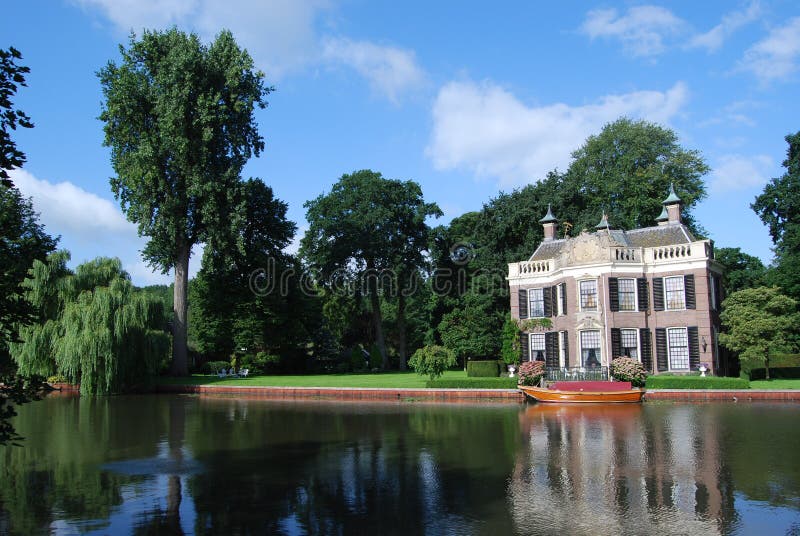 Residential House on the River Stock Image - Image of estate, morning ...