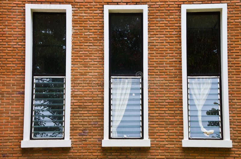 Residential House with Small Window Stock Image - Image of residence ...