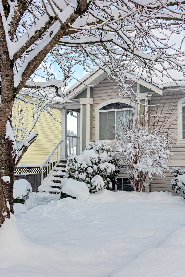 Residential House Window on Bright Winter Day Stock Image - Image of ...