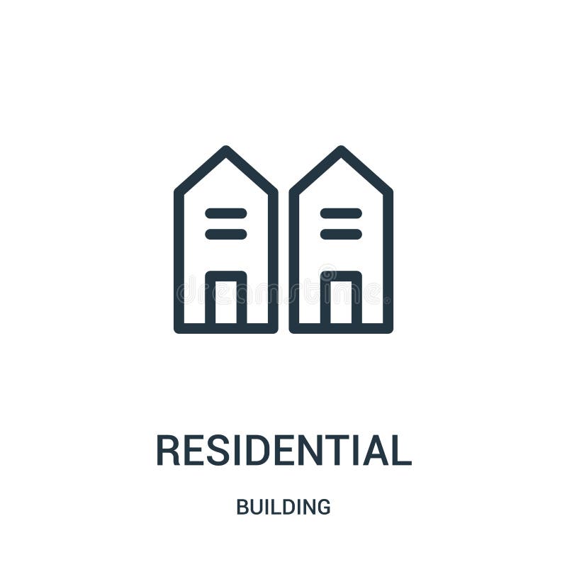 Residential Icon Vector from Building Collection. Thin Line Residential ...