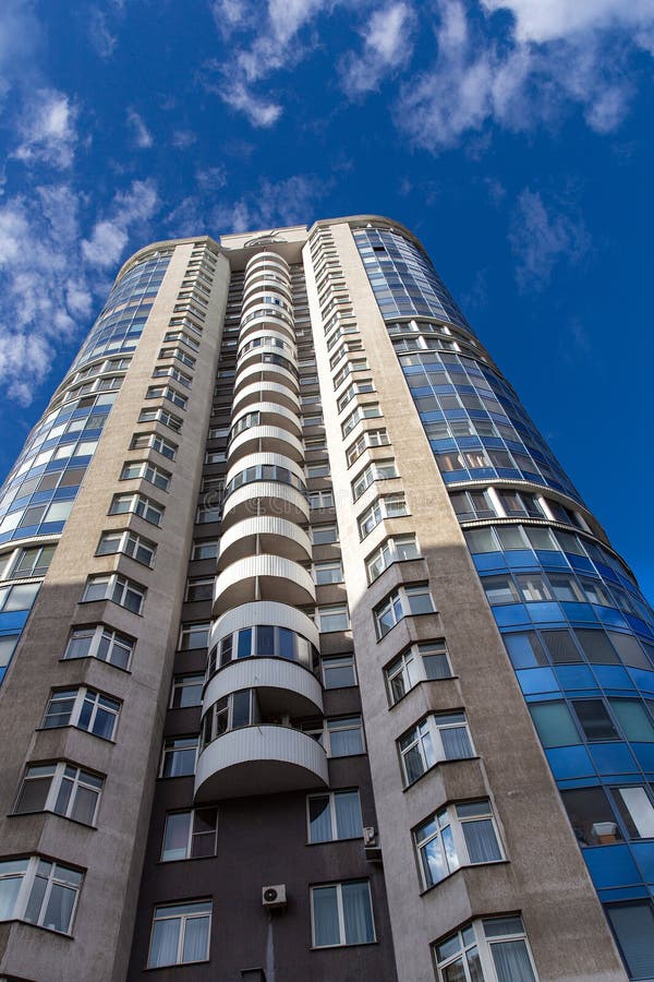 Residential Multi-storey Building. Bottom View Editorial Photo - Image ...