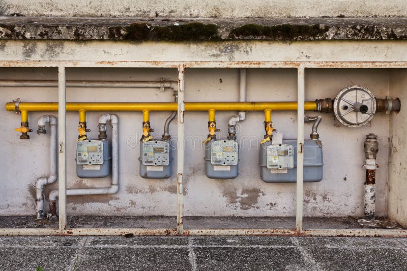 Residential Natural Gas Meter, Methane Counter Editorial Photo - Image ...